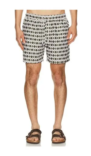 Oas Geometric Print Swim Shorts - Pine
