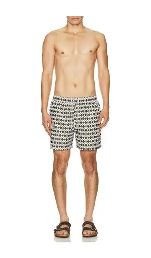 Oas Geometric Print Swim Shorts - Pine