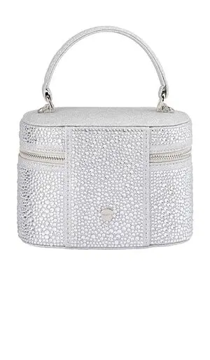 OLGA BERG Beckie Crystal Embellished Zip Top Bag - Silver