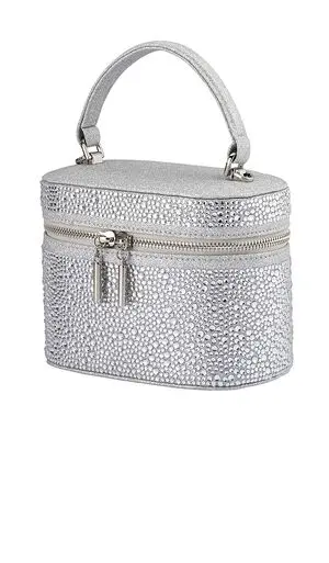 OLGA BERG Beckie Crystal Embellished Zip Top Bag - Silver