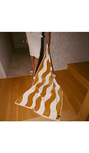 SLOWTIDE Stripe Towel In Yellow,white