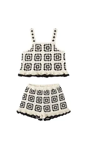 RYLEE + CRU Kira Set In Black,white - Abstract