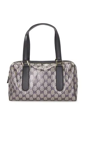 FWRD RENEW Gucci Boston Bag With Monogram And Leather Trim