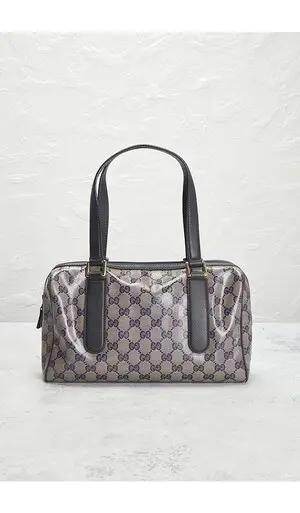 FWRD RENEW Gucci Boston Bag With Monogram And Leather Trim