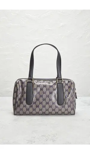 FWRD RENEW Gucci Boston Bag With Monogram And Leather Trim