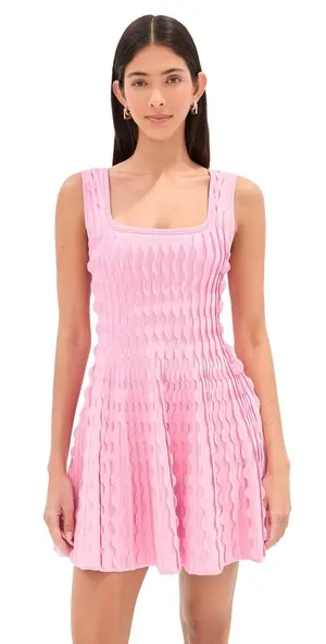 Simkhai Vanna Scalloped Knit Mini Dress - Daisy