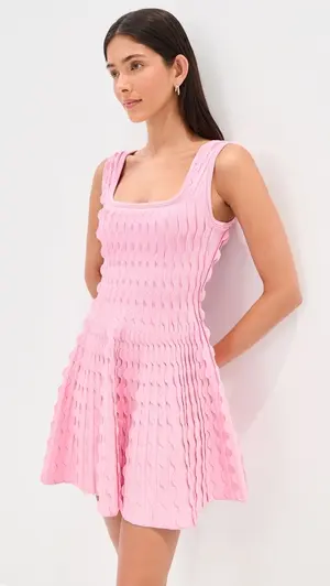 Simkhai Vanna Scalloped Knit Mini Dress
