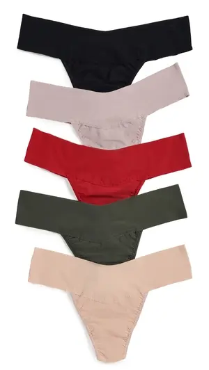 Hanky Panky Natural Rise Thong 5 Pack
