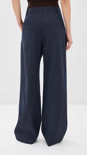 Tibi Stella Menswear Crepon Full Length Pants