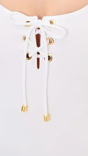 STYLEST Dreamsculpt Lace Up Square Neck One Piece