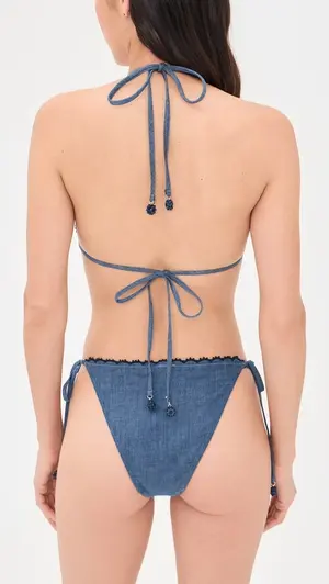 Zimmermann Aster Embroidery Bikini - Denim