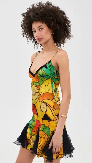 DONDE ESTEBAN Frutas Silk Mini Dress - Multi