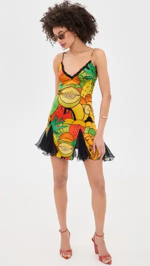DONDE ESTEBAN Frutas Silk Mini Dress - Multi