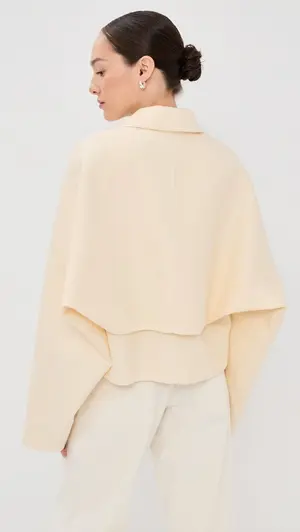 Another Tomorrow Short Mac Blouson Shirt