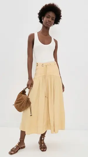 Ba&sh Donia Midi Skirt - Paille