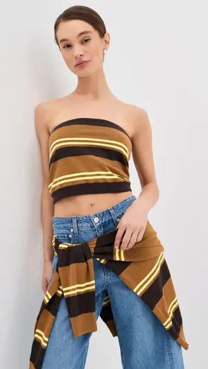 Tibi Striped Tube Top