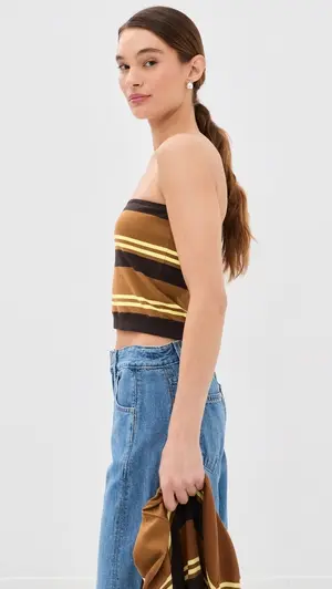 Tibi Striped Tube Top