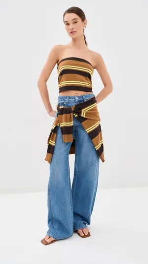 Tibi Striped Tube Top