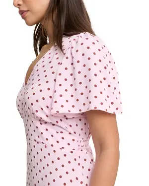 NOBODY'S CHILD Atlas Polka Dot Midi Dress