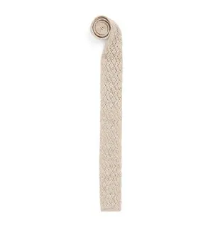 Eleventy Silk-linen Blend Skinny Scarf - Beige