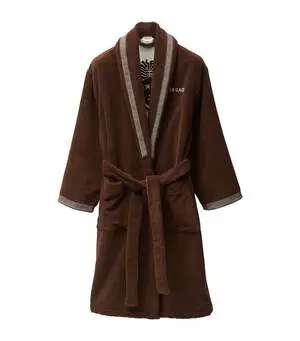 Versace Cotton Medusa Robe - Brown