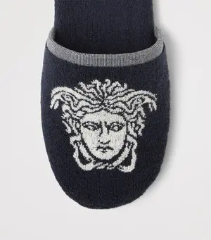 Versace Cotton Medusa Slippers - Blue