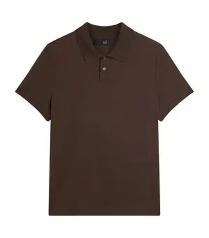 Dunhill Cotton-silk Polo Shirt - Brown
