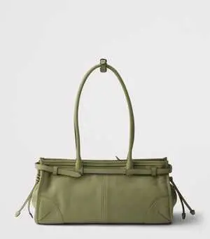 Prada Medium Nubuck Bonnie Shoulder Bag - Green