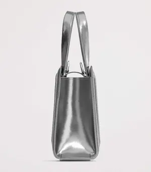 Max Mara Metallic Leather Whitney Bag - Silver