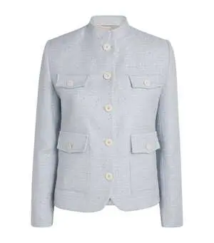 Eleventy Bouclé Tweed Jacket With Sequins