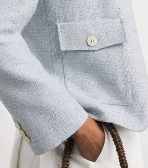 Eleventy Bouclé Tweed Jacket With Sequins