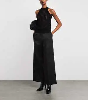 Eleventy Sleeveless Cotton-linen Sequin Sweater