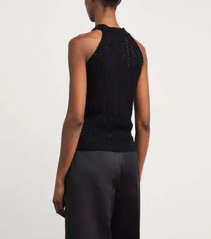 Eleventy Sleeveless Cotton-linen Sequin Sweater