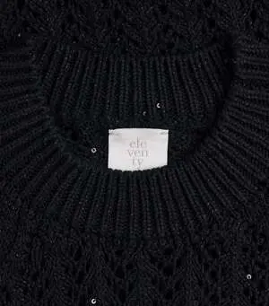 Eleventy Sleeveless Cotton-linen Sequin Sweater