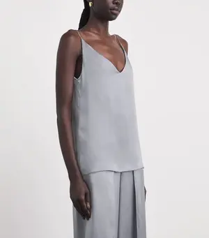 Eleventy Silk V-neck Cami Top