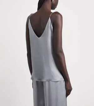 Eleventy Silk V-neck Cami Top