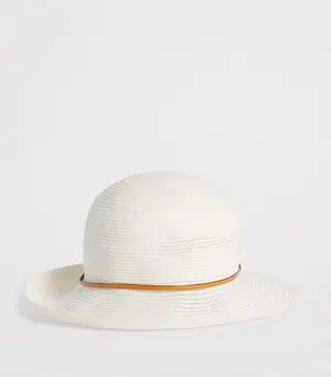 Eleventy Hemp Woven Sun Hat With Ribbon Detail