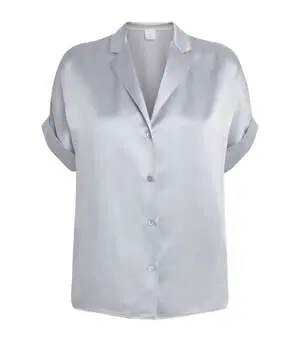 Eleventy Silk Short-sleeve Shirt - Blue