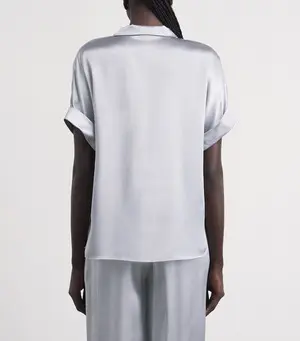 Eleventy Silk Short-sleeve Shirt - Blue