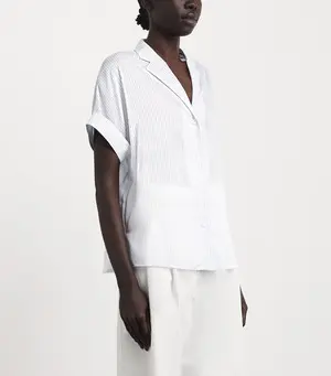 Eleventy Cotton-silk Striped Shirt