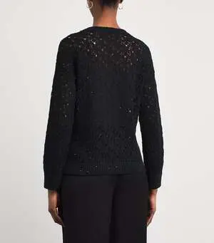 Eleventy Cotton-blend Open-work Knit Sweater