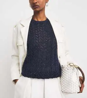 Eleventy Sleeveless Sequin Knit Sweater
