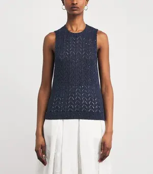 Eleventy Sleeveless Sequin Knit Sweater