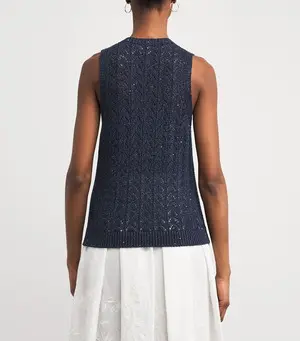 Eleventy Sleeveless Sequin Knit Sweater