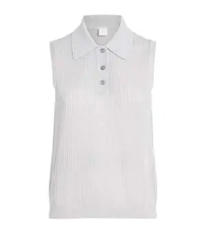 Eleventy Cotton Knitted Sleeveless Polo Shirt