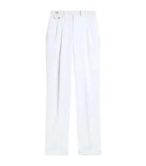 Dunhill Linen Double-pleated Formal Trousers