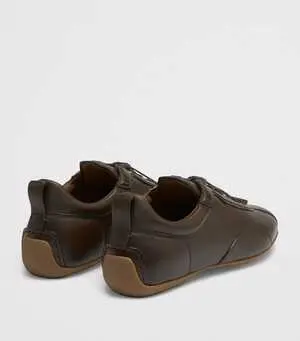 Dunhill Leather Davies Automotive Lace-up Sneakers - Brown