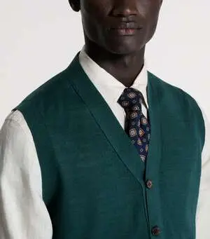 Dunhill Linen-cashmere V-neck Sweater Vest