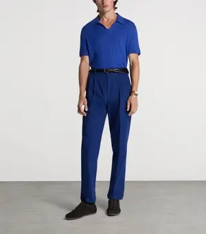 Dunhill Cotton-mulberry Silk Polo Shirt