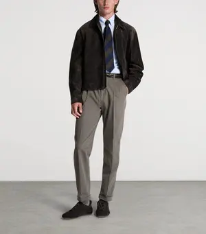 Dunhill Suede Zip-up Jacket
